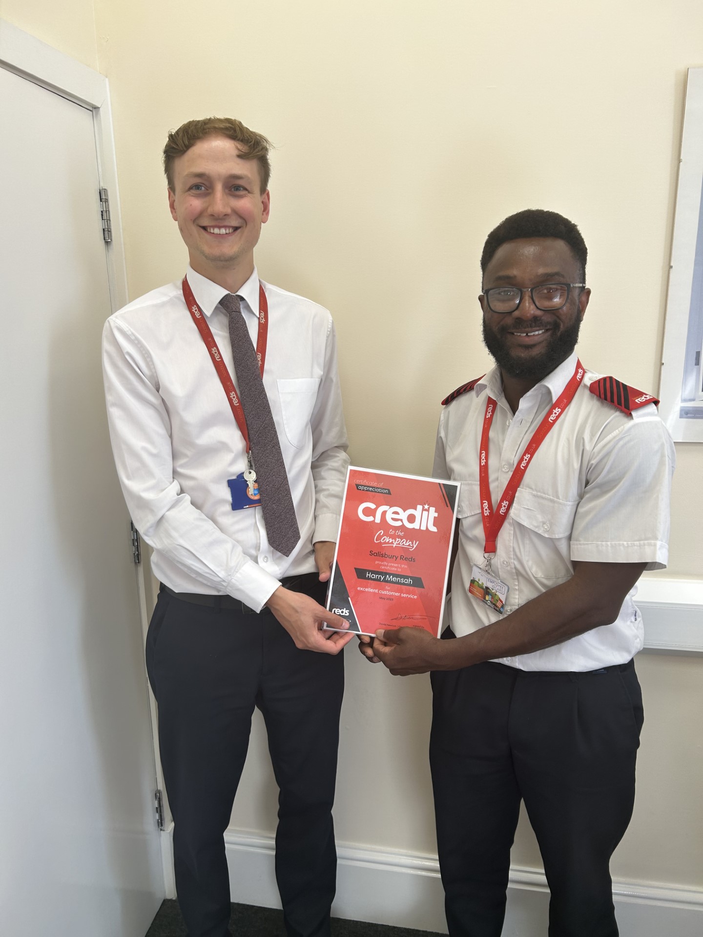 Our Credit to the Company Winners! - Salisbury Reds